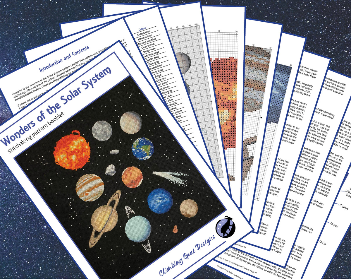 Wonders of the Solar System - Astronomy cross stitch pattern – Climbing ...