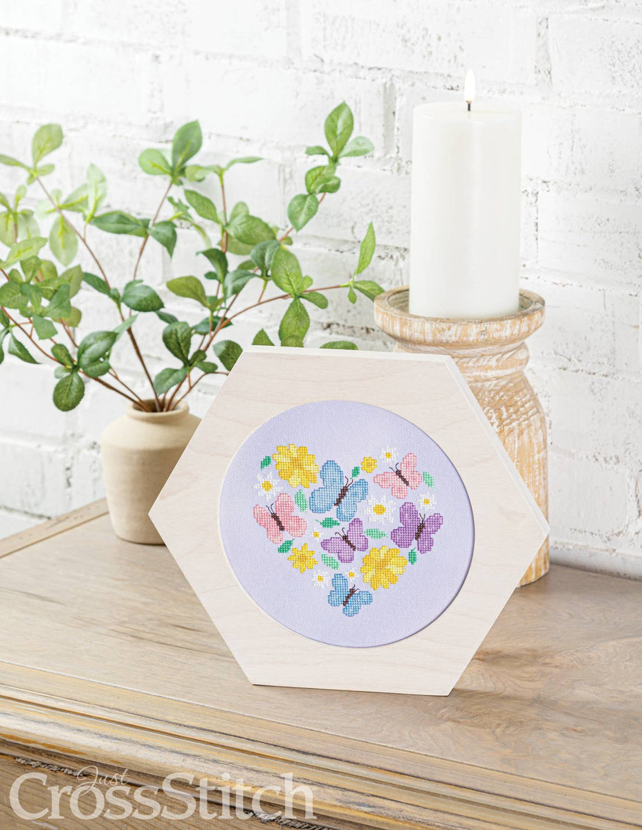 Spring Heart pattern in Just Cross Stitch magazine – Climbing Goat Designs