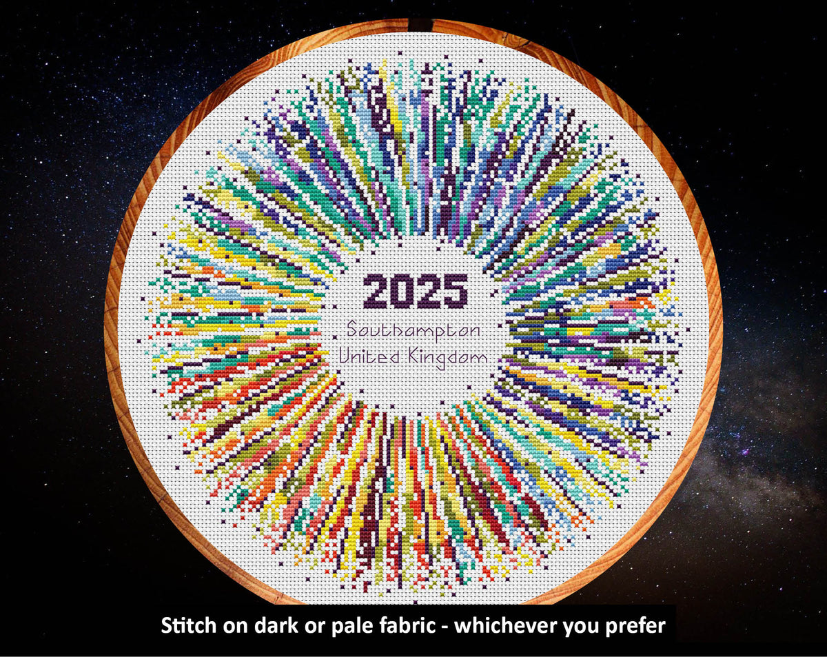 Rainbow Temperature Supernova cross stitch pattern - maximum and minim ...