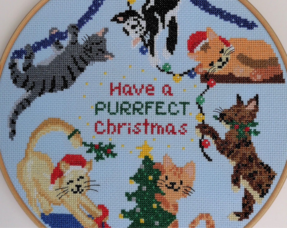Christmas Cats cross stitch pattern – Climbing Goat Designs