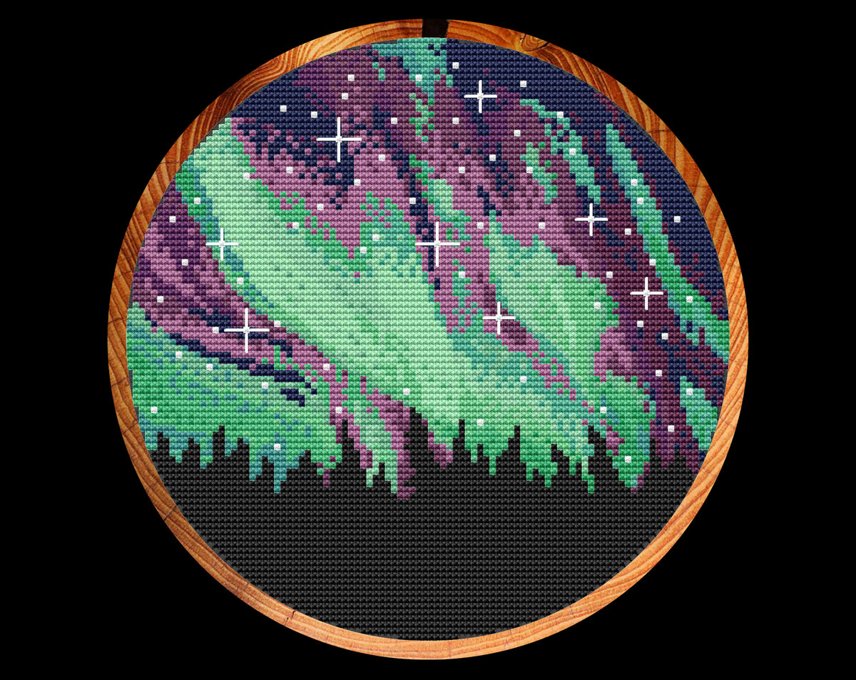 Northern Lights - Astronomy cross stitch pattern – Climbing Goat Designs