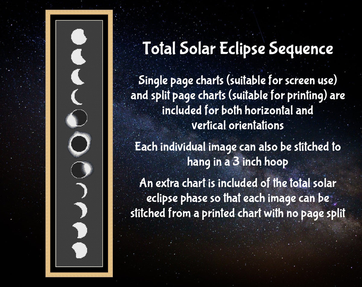 Solar Eclipse Sequence - Astronomy cross stitch pattern – Climbing Goat ...