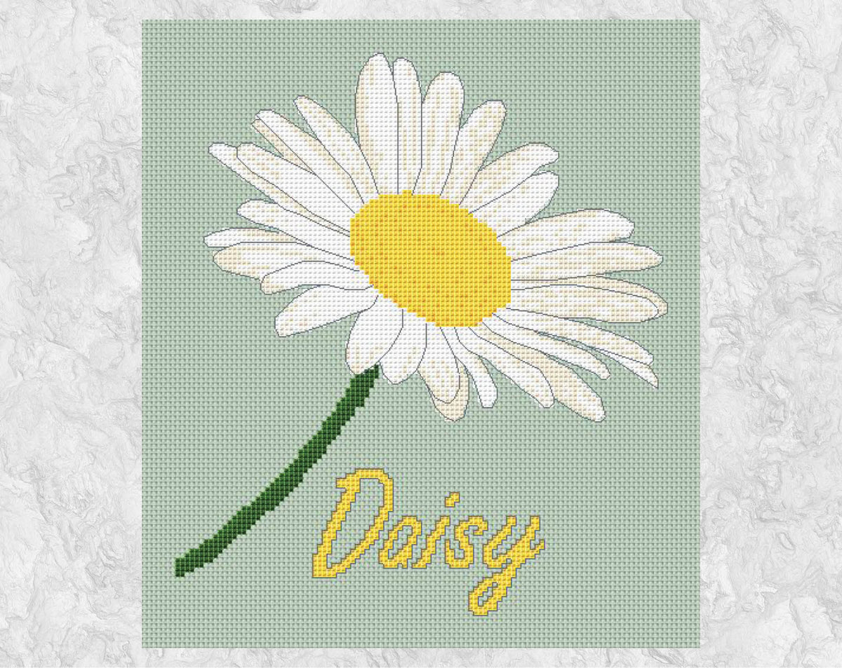 Daisy cross stitch pattern – Climbing Goat Designs
