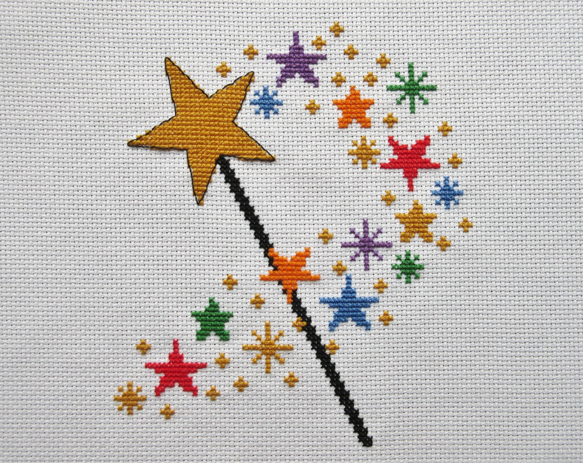 Magic Wand cross stitch kit – Climbing Goat Designs