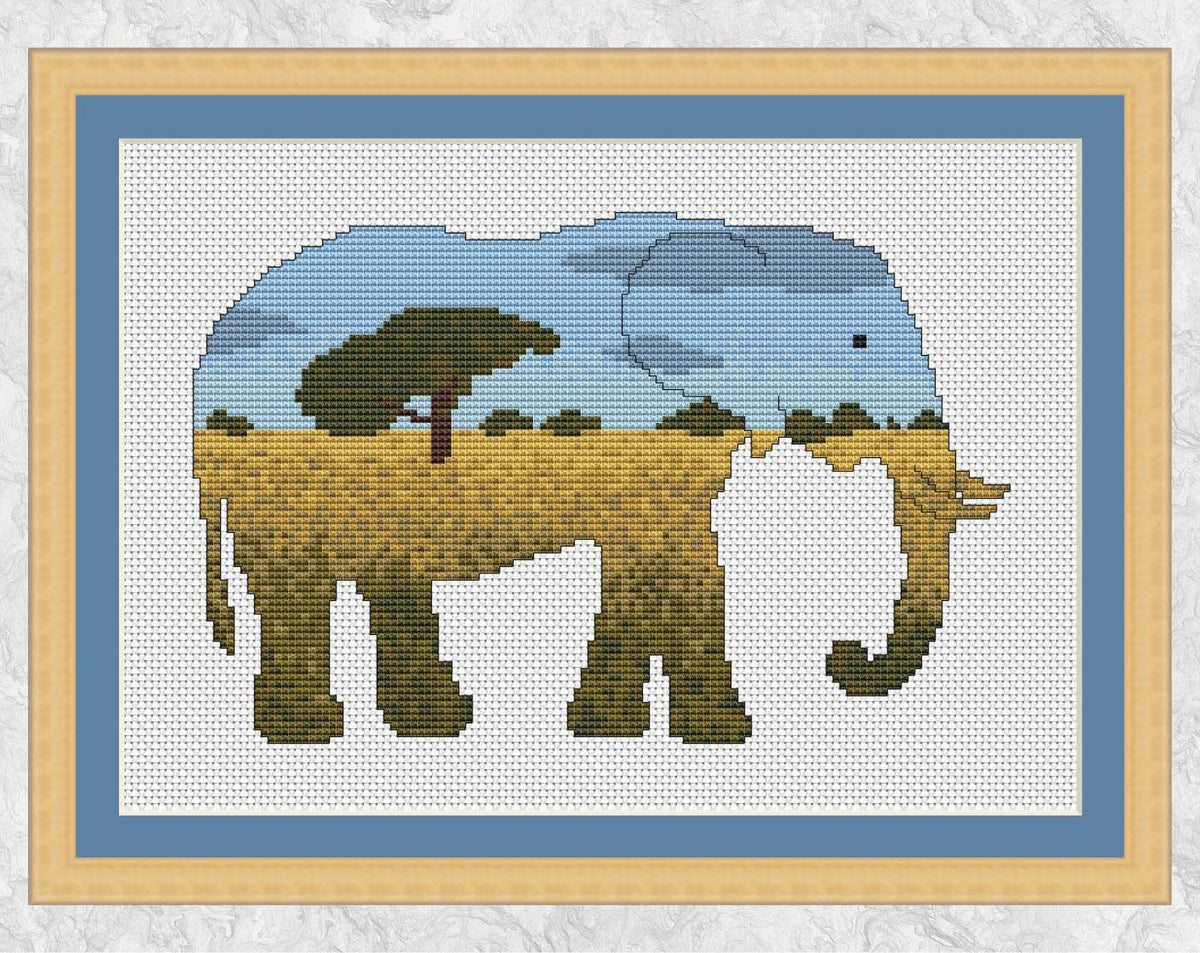 Larger Savannah Elephant cross stitch pattern - Animals at Home Collec ...