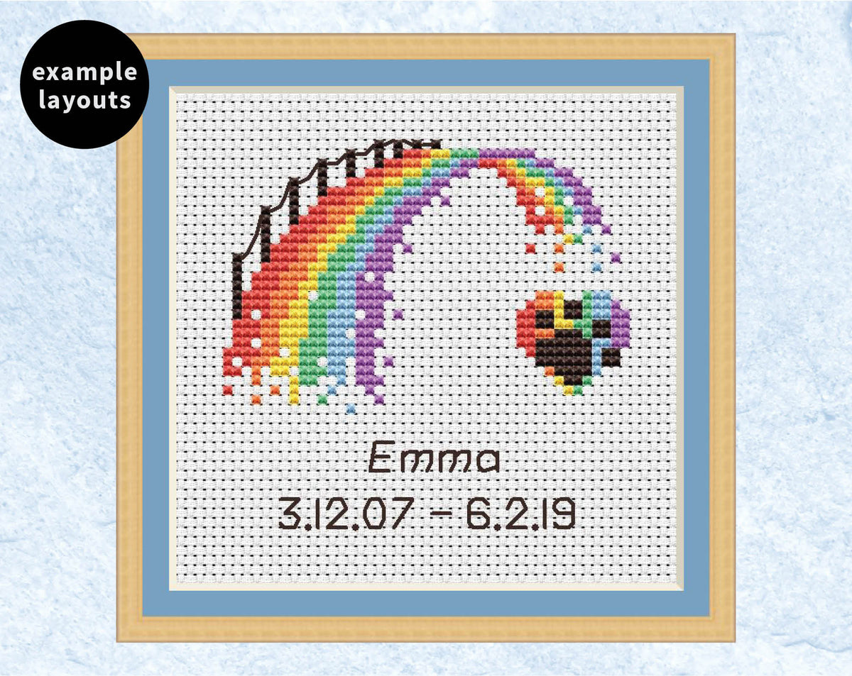 Personalised Mini Rainbow Bridge cross stitch pattern – Climbing Goat ...