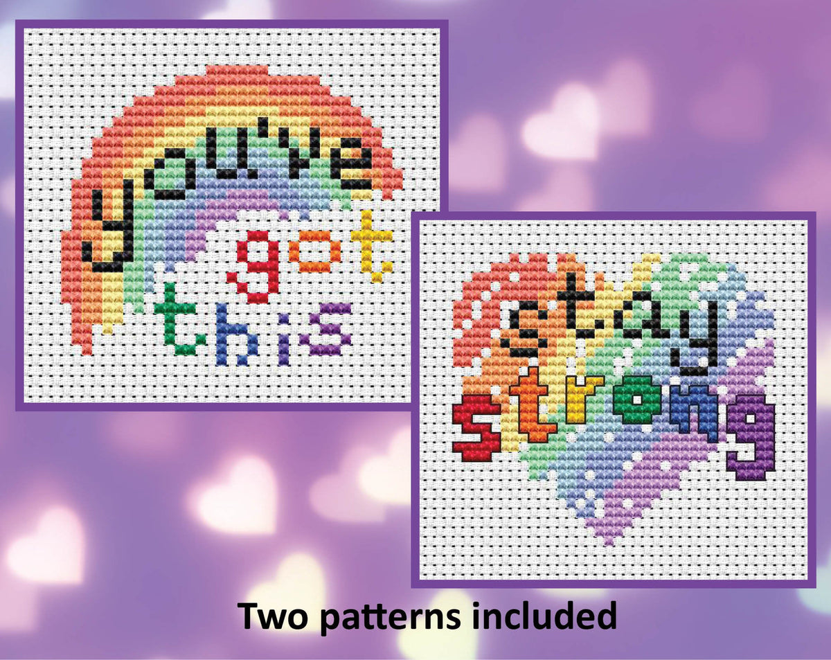 Positive Quote mini cross stitch patterns - Stay Strong and You've Got ...